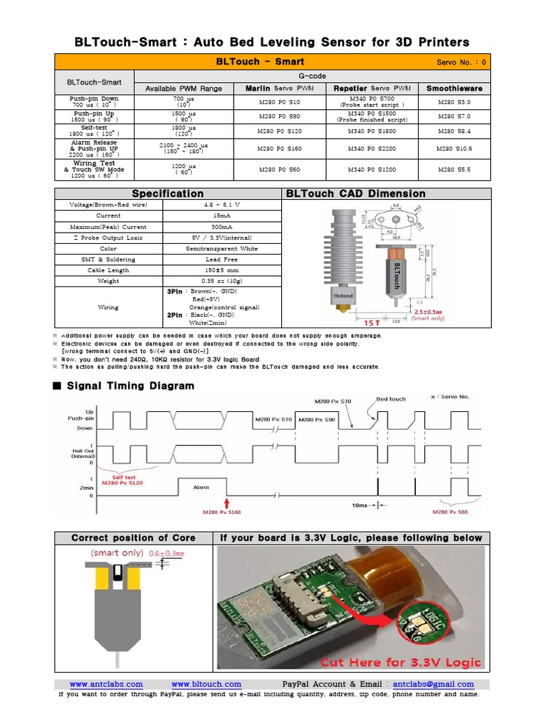 BLTouch Auto Bed Leveling Guide | PDF | Electronics | Electrical ...