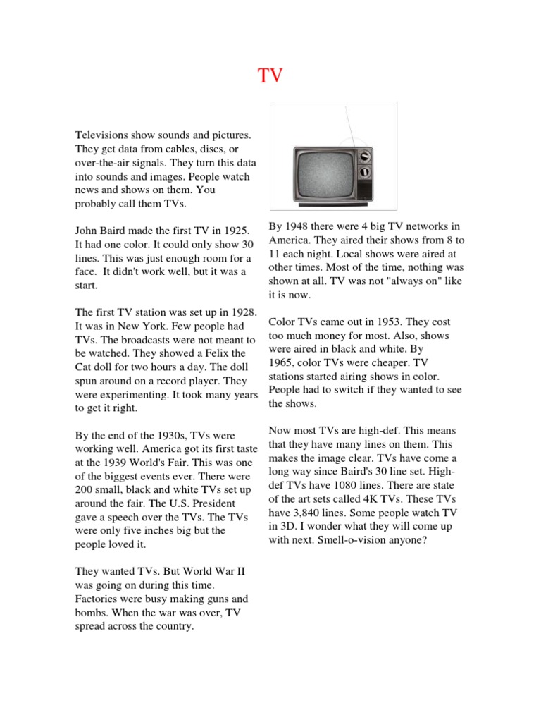TV Reading | Download Free PDF | Television | Broadcasting