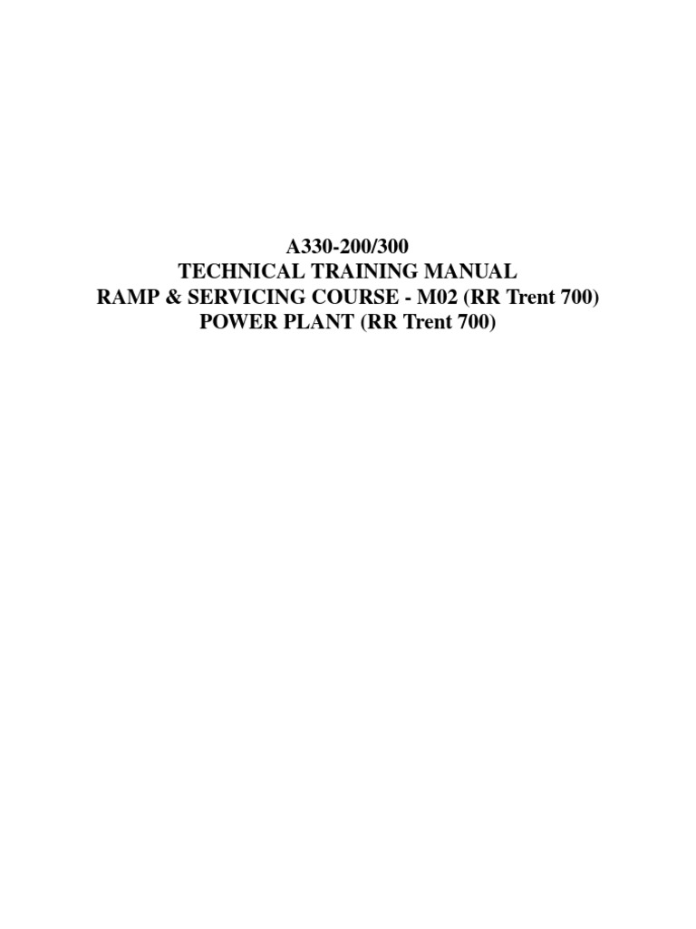 RR Trent 700 Engine Training Manual | PDF | Turbine | Engines