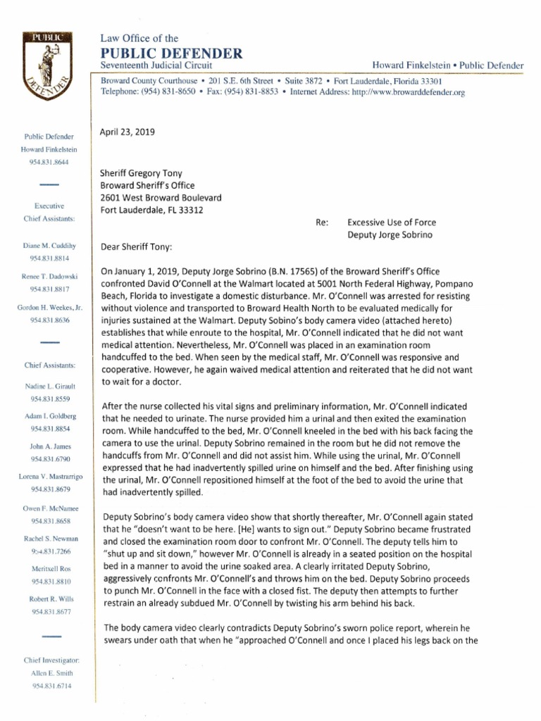 Letter From Public Defender's Office | PDF | Police Brutality | Law ...