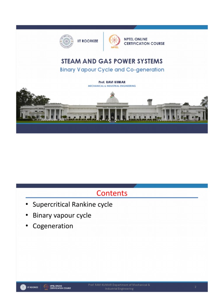 04-Binary Vapour Cycle and Co-Generation | PDF | Steam | Cogeneration