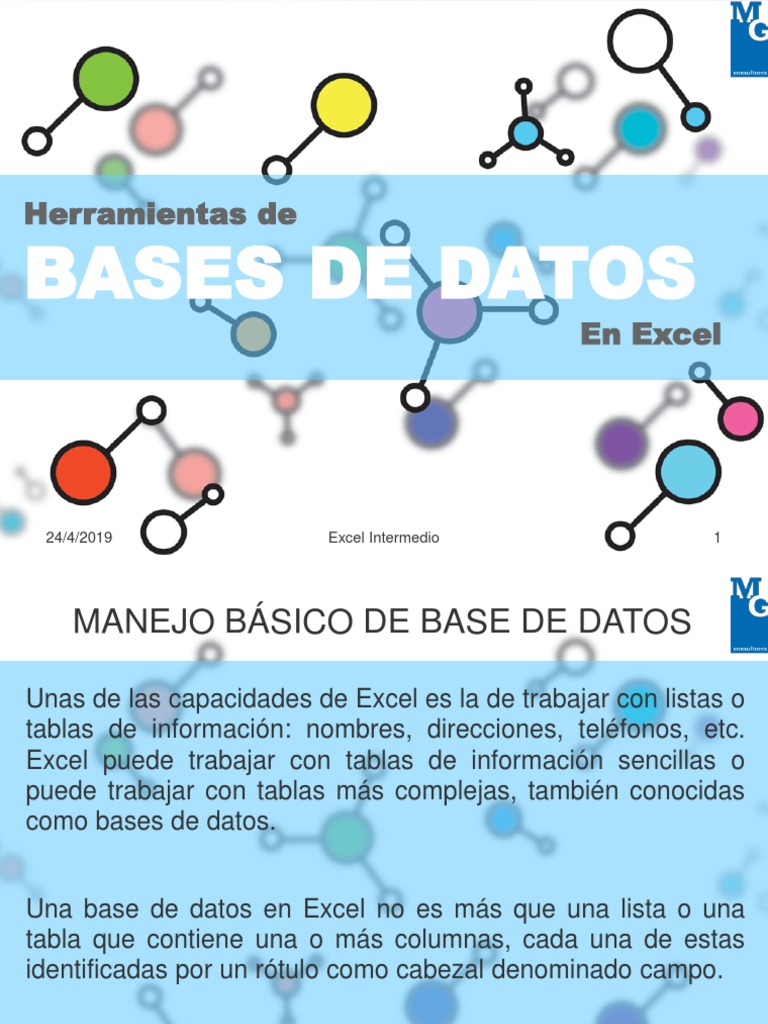 Funciones de Bases de Datos en Excel | PDF | Microsoft Excel | Bases de datos
