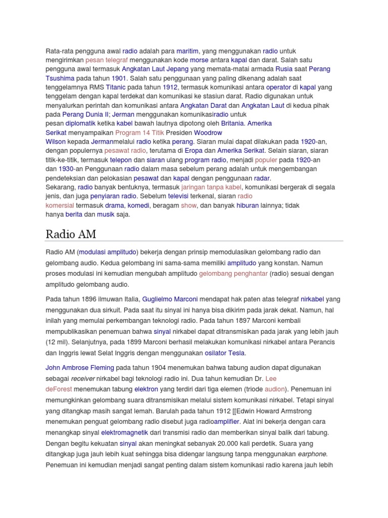 Sejarah dan Perkembangan Radio AM | PDF