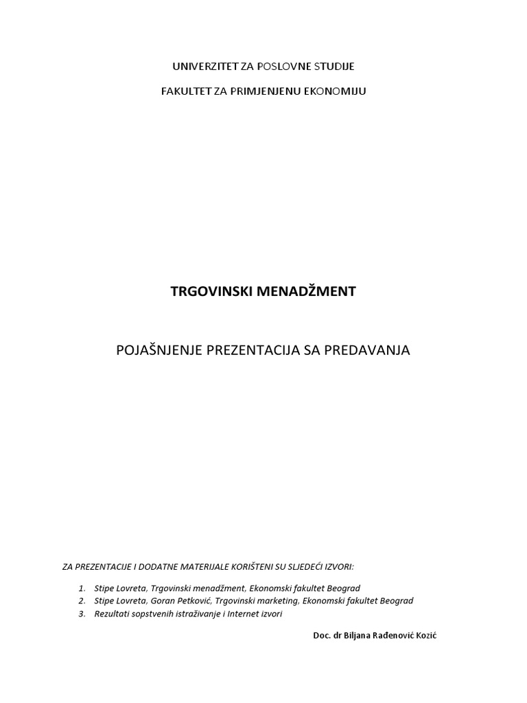 Materijali Trgovinski Menadžment | PDF