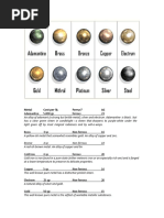 D&D 5E Metals Overview and Values | PDF | Alloy | Metals