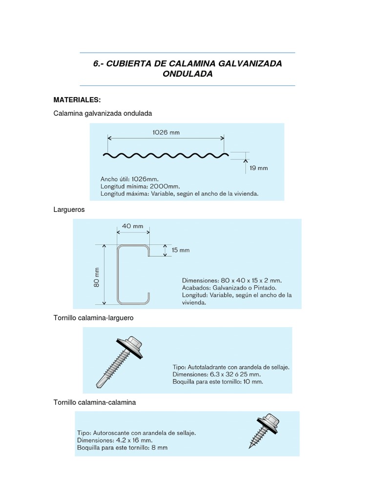 Instalación de cubierta de calamina galvanizada ondulada | PDF