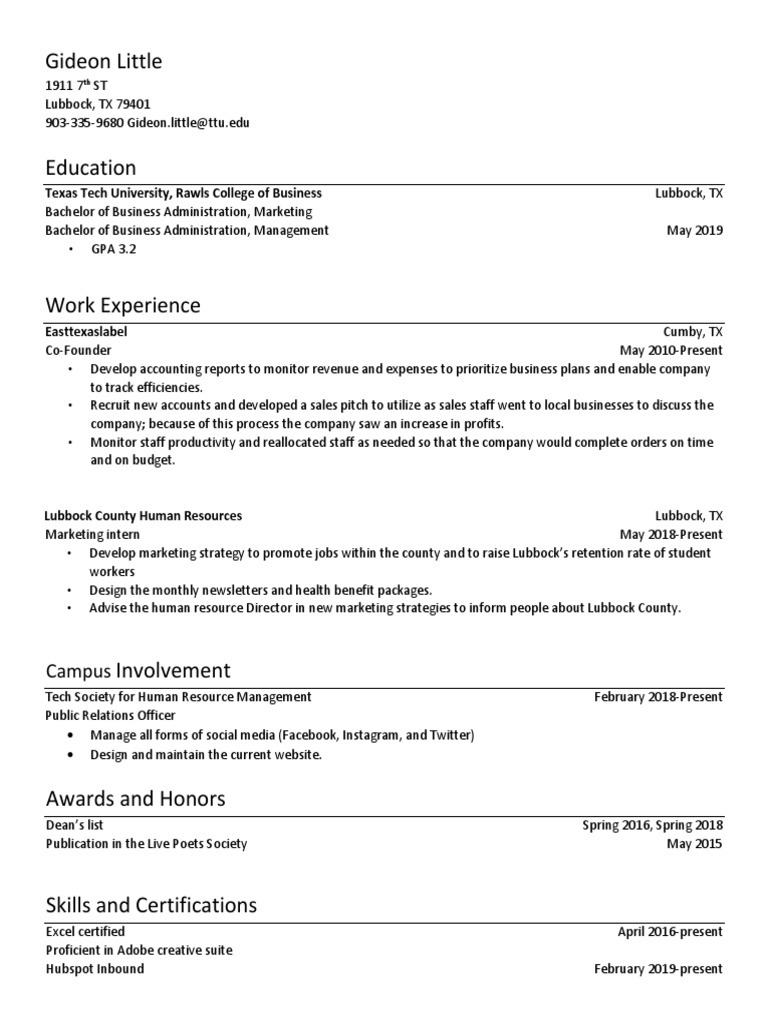 Updated Resume 2019 | PDF | Sales | Business