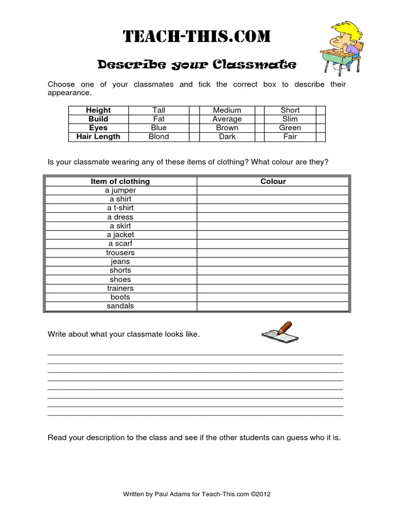 Describe Your Classmate PDF | PDF