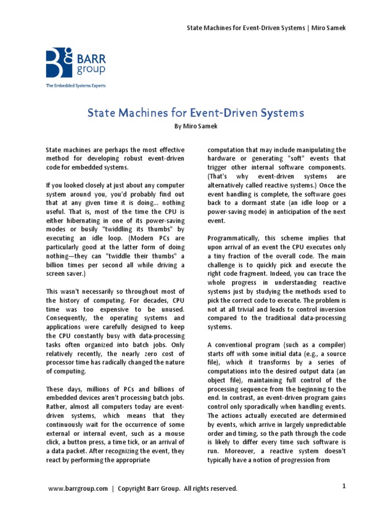 State Machines For Event Driven Systems Samek Pdf Object Oriented Programming Inheritance 7676