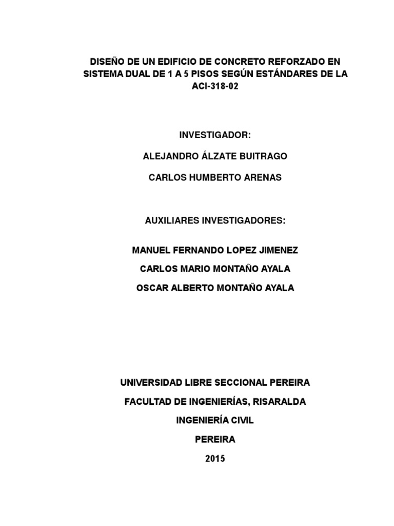 Diseño de Un Edificio de Concreto PDF | PDF | Temblores | Hormigón