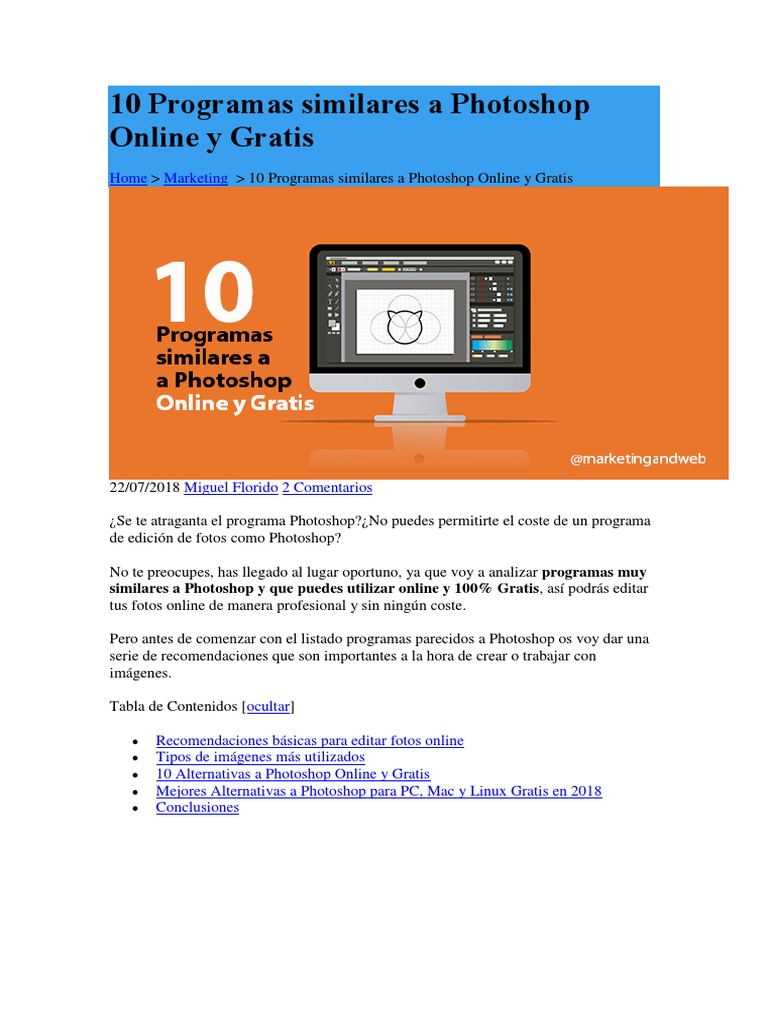 10 Programas Similares A Photoshop Online y Gratis | PDF | Adobe ...