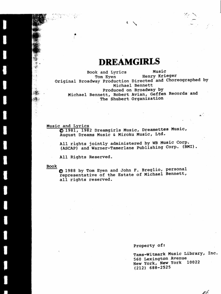 Dreamgirls Pdf Pdf
