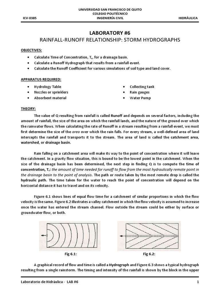 Lab - #6. - Storm Hydrographs | Download Free PDF | Drainage Basin | Surface Runoff