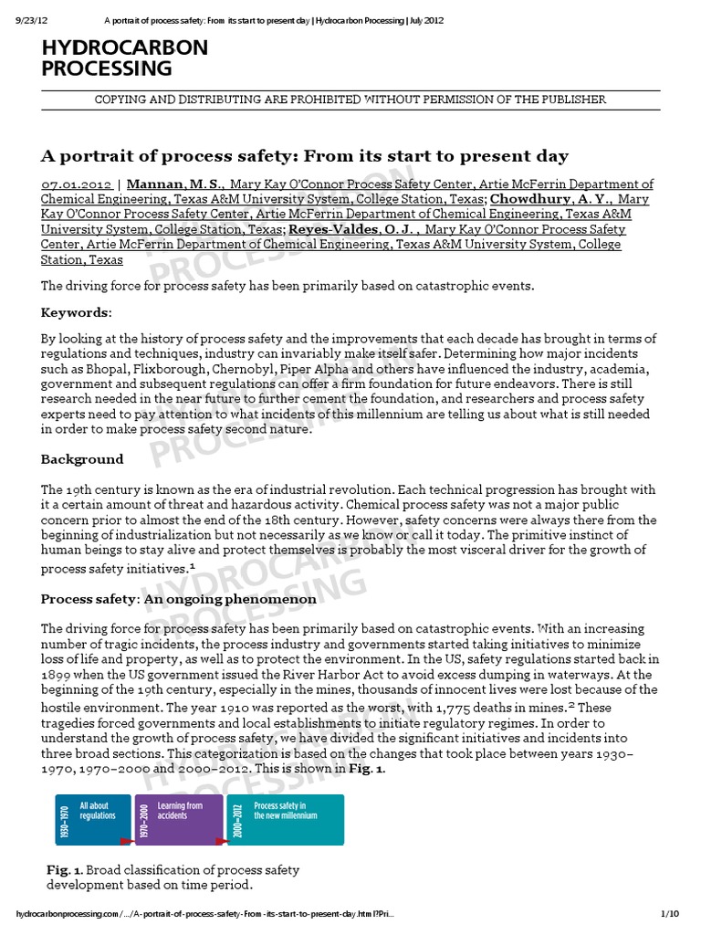 Evolution of Process Safety Standards | PDF | Blowout (Well Drilling ...