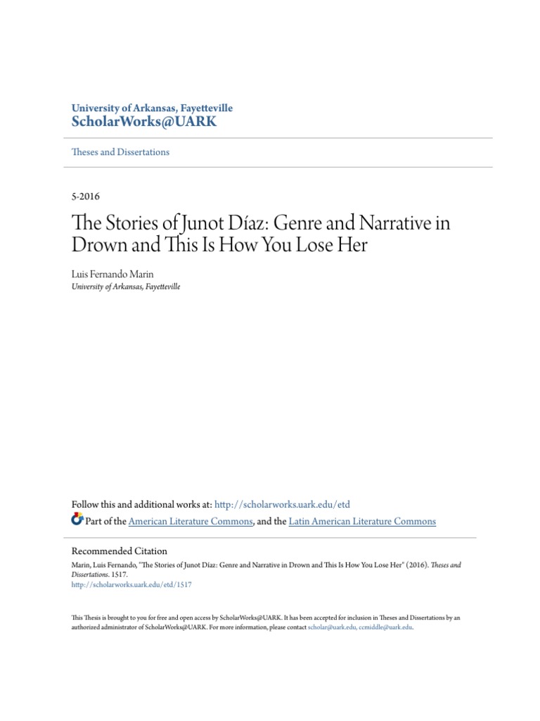 The Stories of Junot Díaz - Genre and Narrative in Drown and This PDF ...