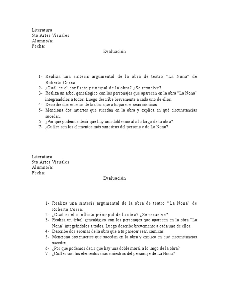 La Nona Evaluación | PDF