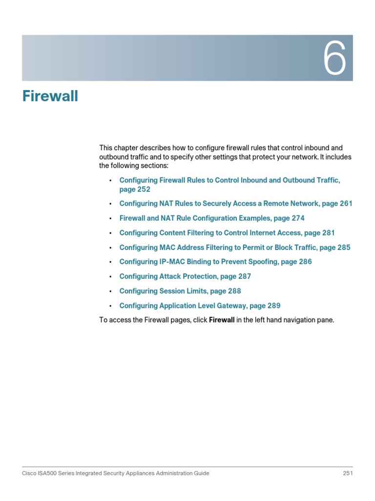 Firewall: Cisco ISA500 Series Integrated Security Appliances Administration Guide 251 | PDF ...