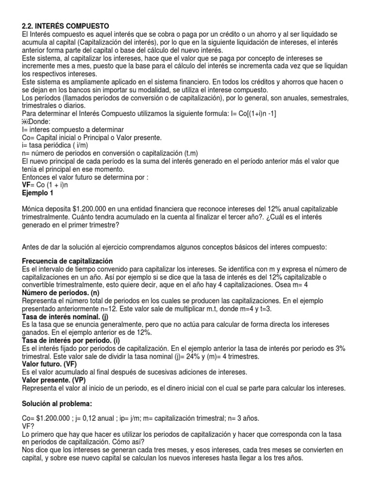 Interes Compuesto | PDF | Interés compuesto | Interés