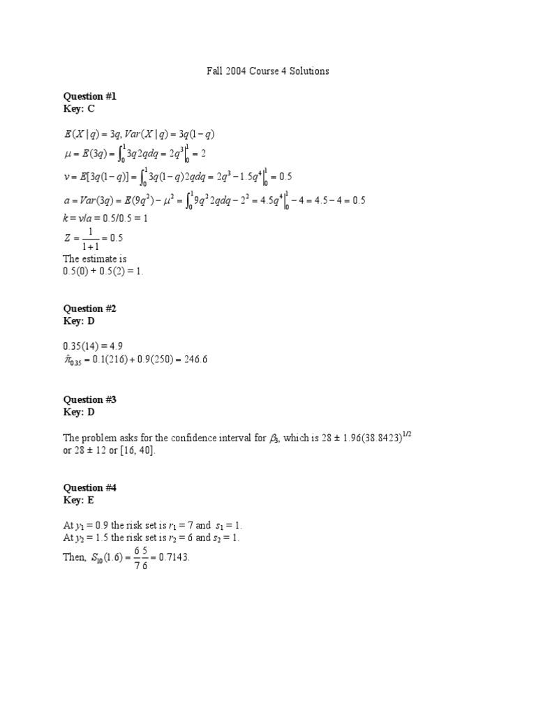 2018 04 Exam Stam Questions | PDF | Sample Size Determination | Errors And Residuals
