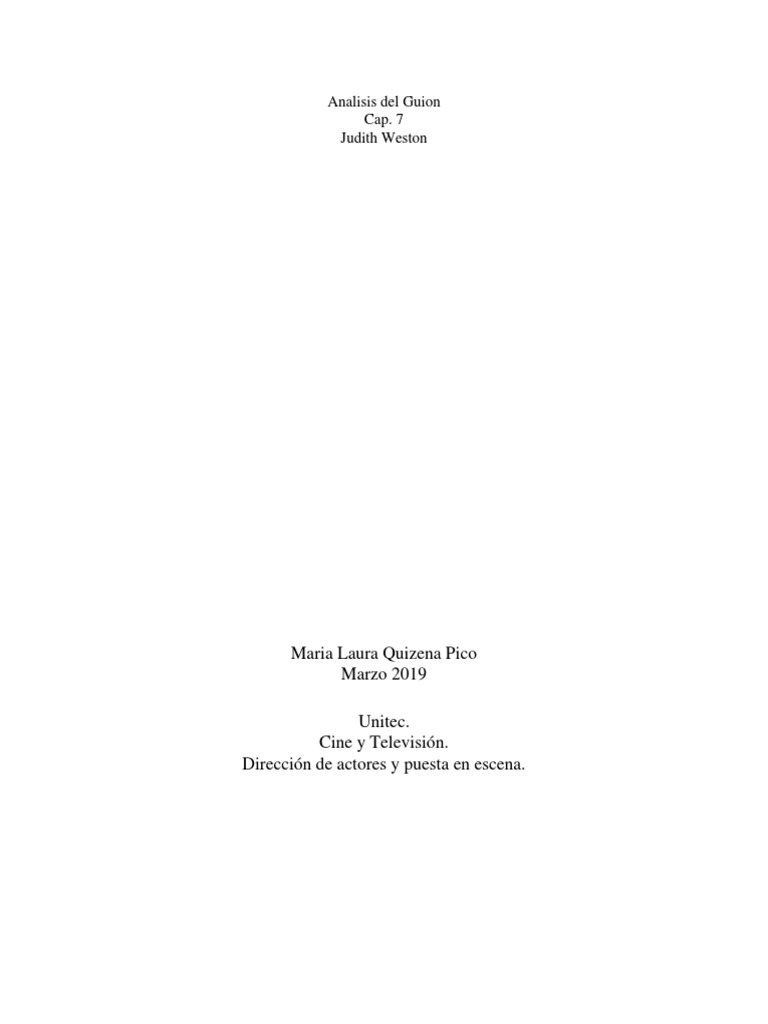 Analisis Del Guion | PDF | Cognición | Ciencia cognitiva