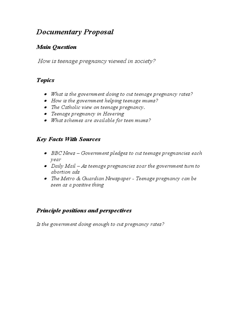 Documentary Proposal | PDF | Social Science