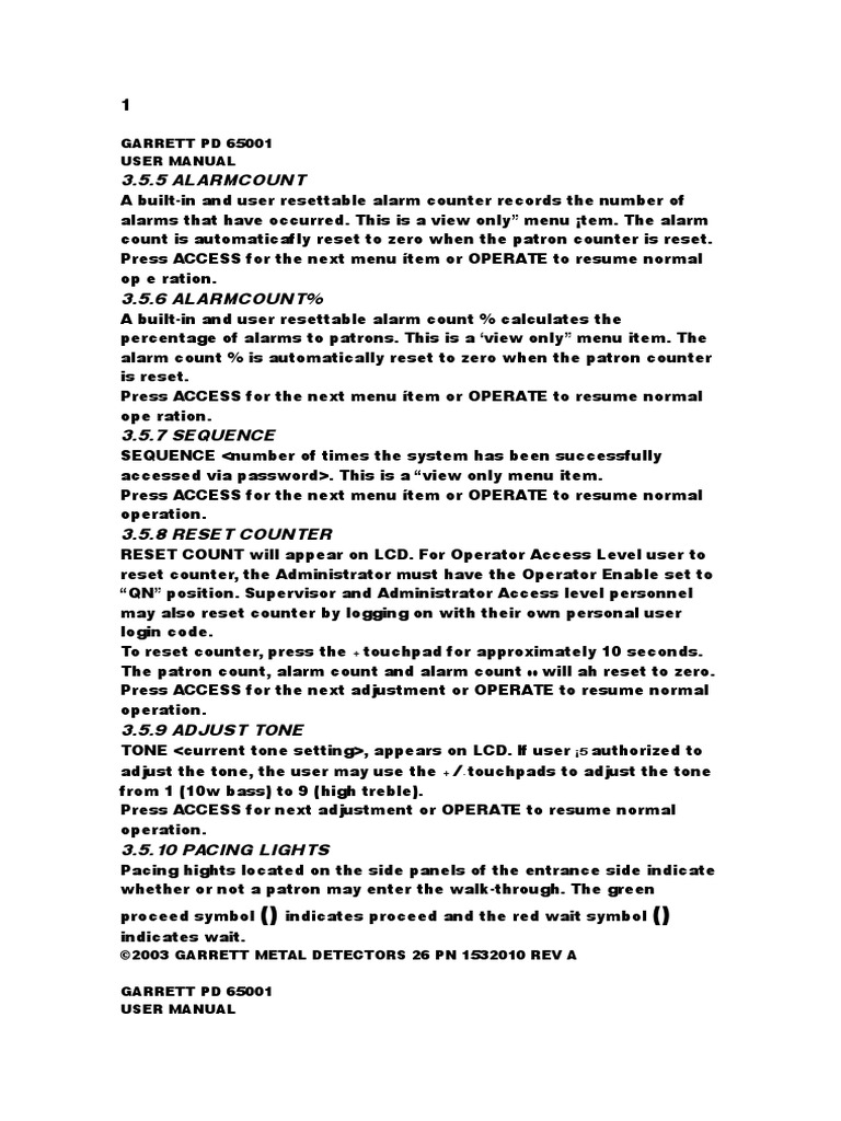 Garrett PD 65001 User Manual | PDF | Electronics
