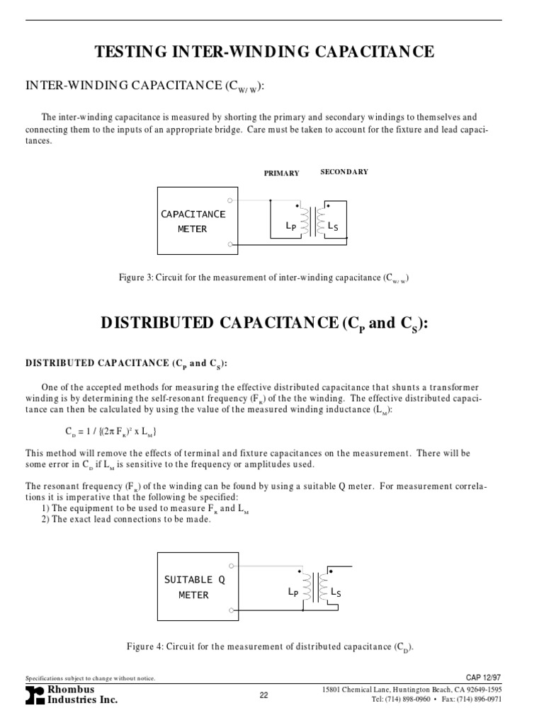 Transformer Capacitance | PDF