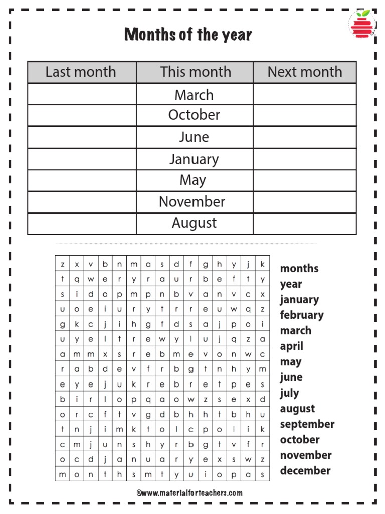 Month Numbers and Order Guide | PDF