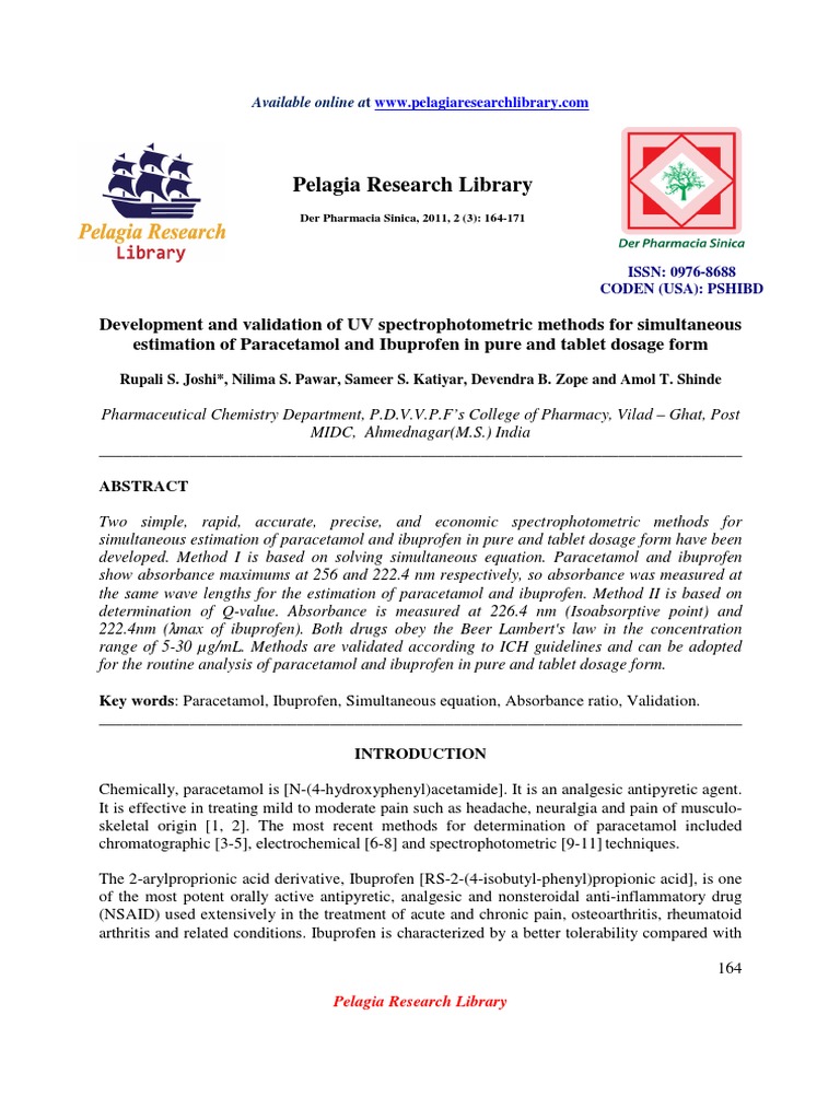 Development And Validation Of Uv Spectrophotometric Methods For Simultaneousestimation Of