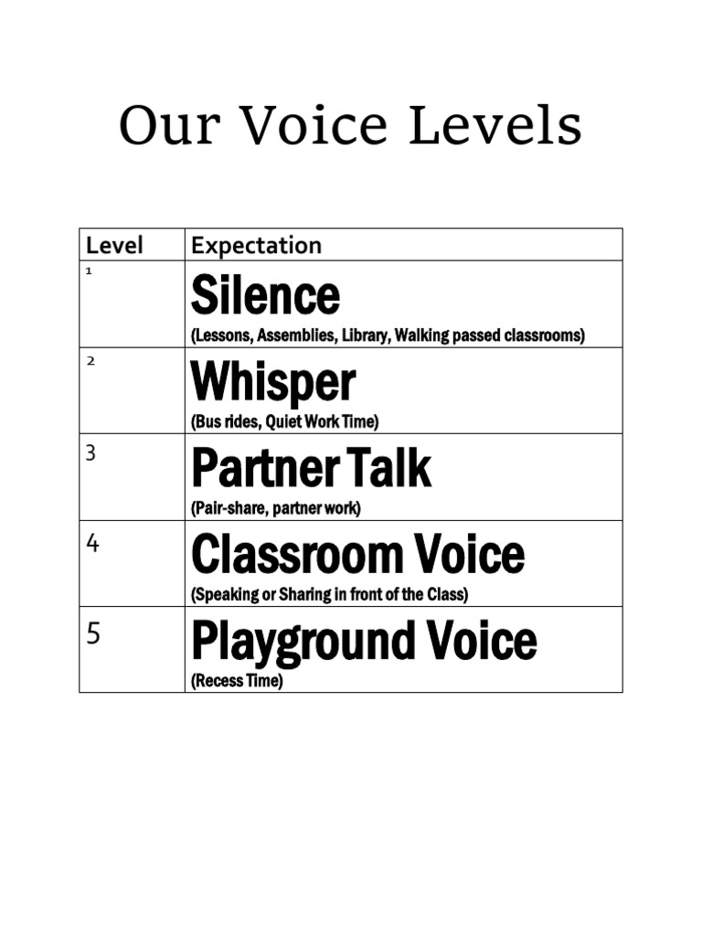 Our Voice Levels: Level Expectation | PDF