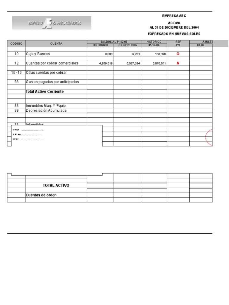 Hoja de Trabajo Cedulas Sumarias | PDF | Corporaciones | Industrias de servicio