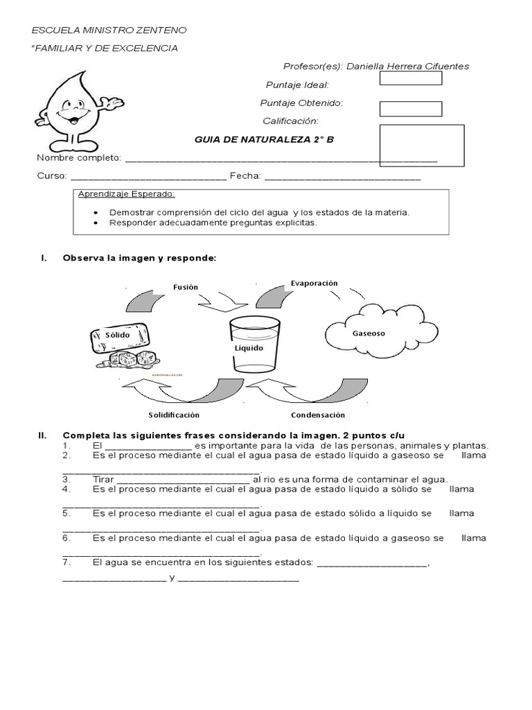 113715281-GUIA-DE-APRENDIZAJE-ciclo-y-estados-del-agua (1).docx | Agua ...