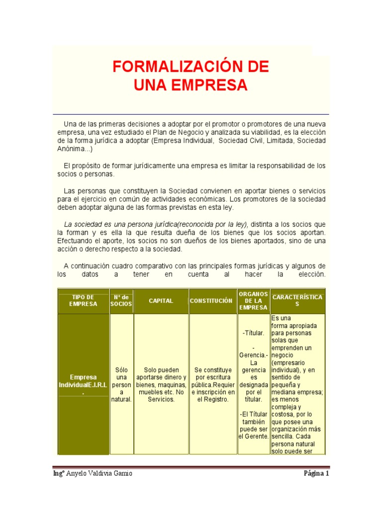 Formalización de Empresa | PDF | Economias | Business