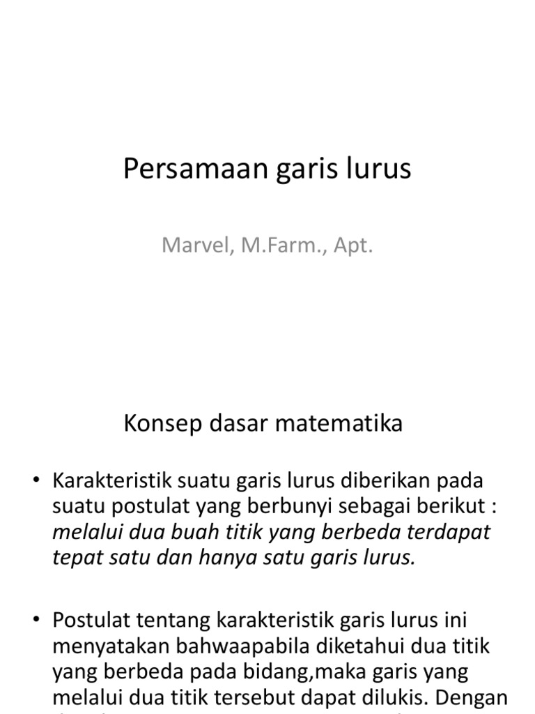 Persamaan Garis Lurus dan Slope | PDF