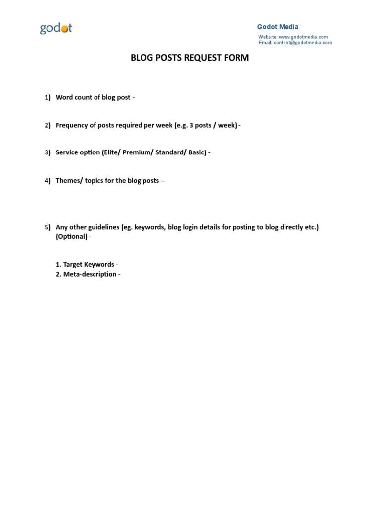 Blog Post Request Form | PDF