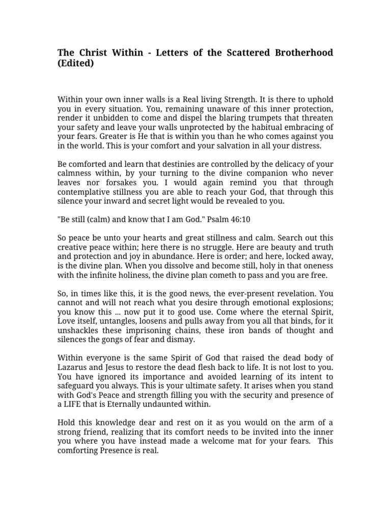 Letters of The Scattered Brotherhood | PDF | Evil | Jesus
