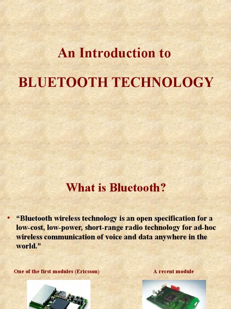 Bluetooth Technologies Pdf Bluetooth Wireless