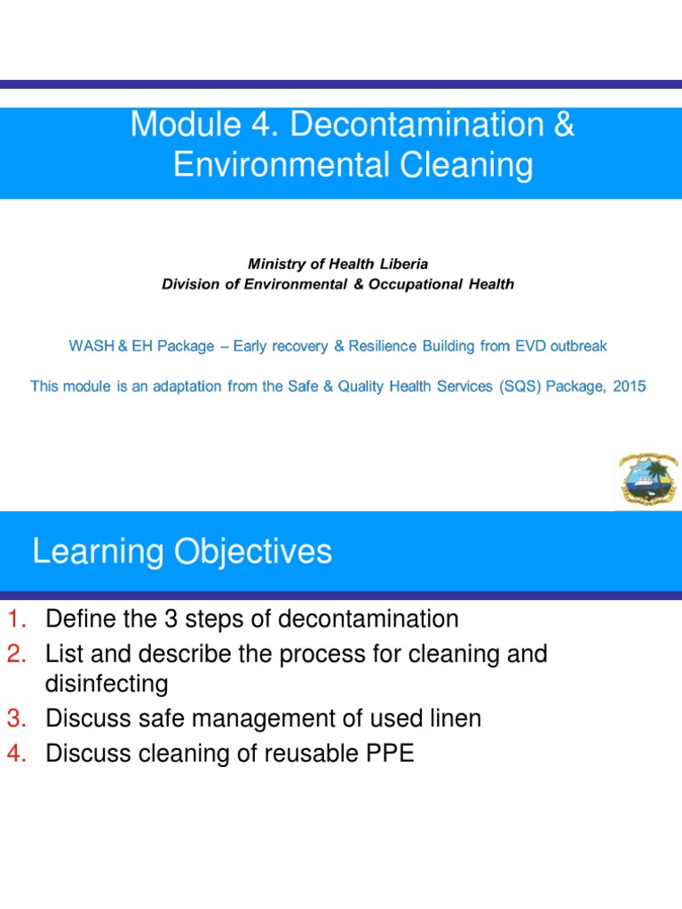 Module 4. Decontamination & Environmental Cleaning | PDF | Disinfectant ...