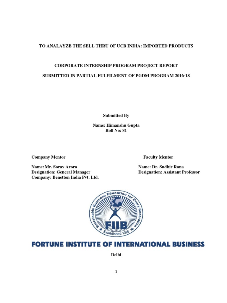 Himanshu Gupta - CIP Report PDF | PDF | Retail | Supply Chain