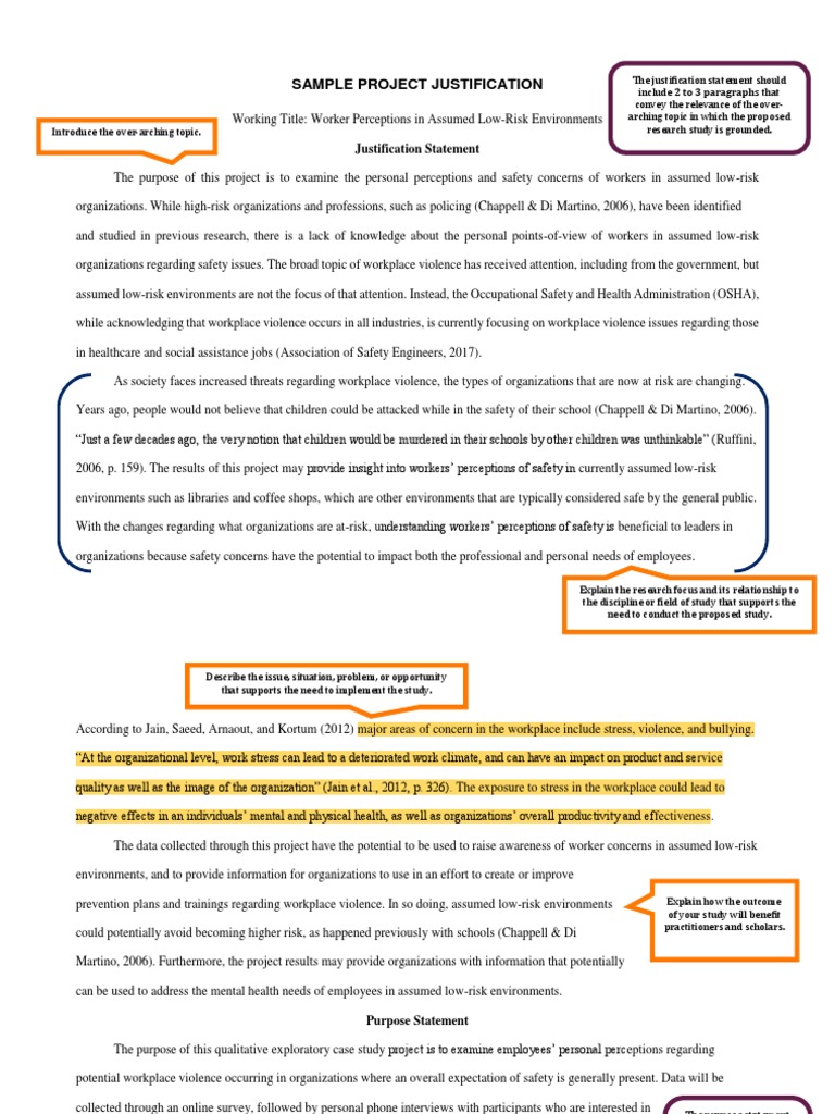 Sample Project Justification PDF | PDF | Employment | Violence