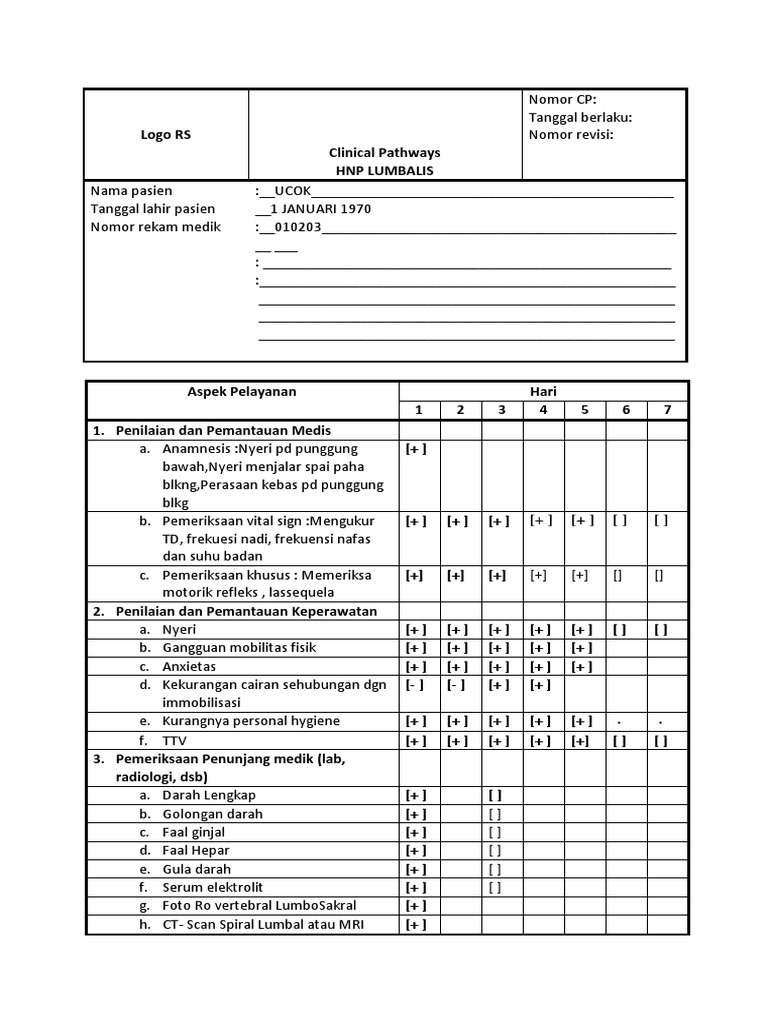 Clinical Pathways HNP Lumbal | PDF