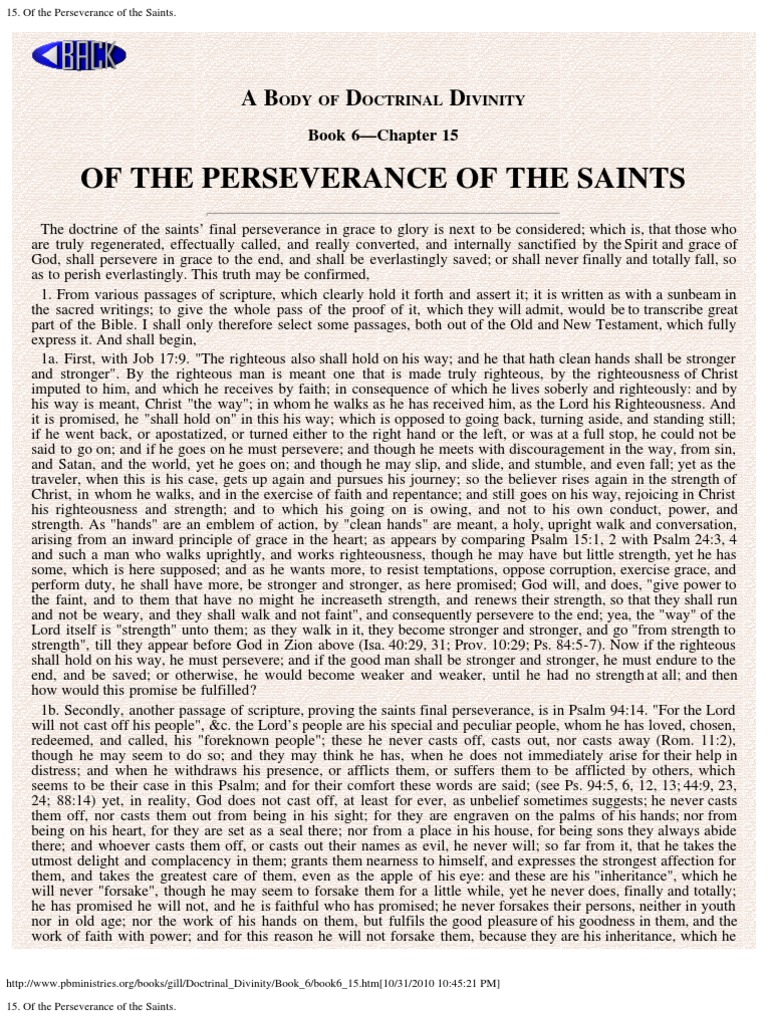 of The Perseverance of The Saints. | PDF | Perseverance Of The Saints ...