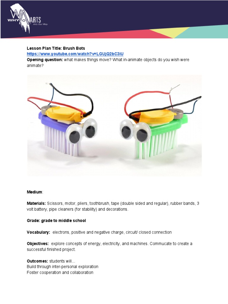 Lesson Plan Title: Brush Bots Opening Question | PDF