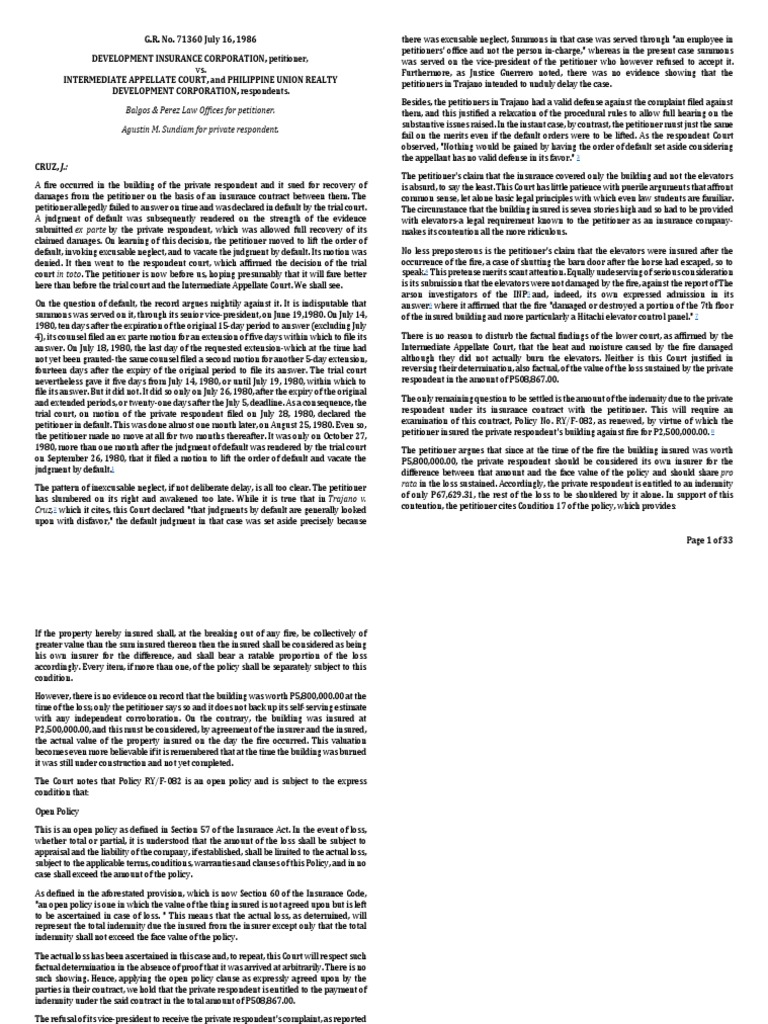 Insurance Default Judgment Case Analysis | PDF | Liability Insurance ...