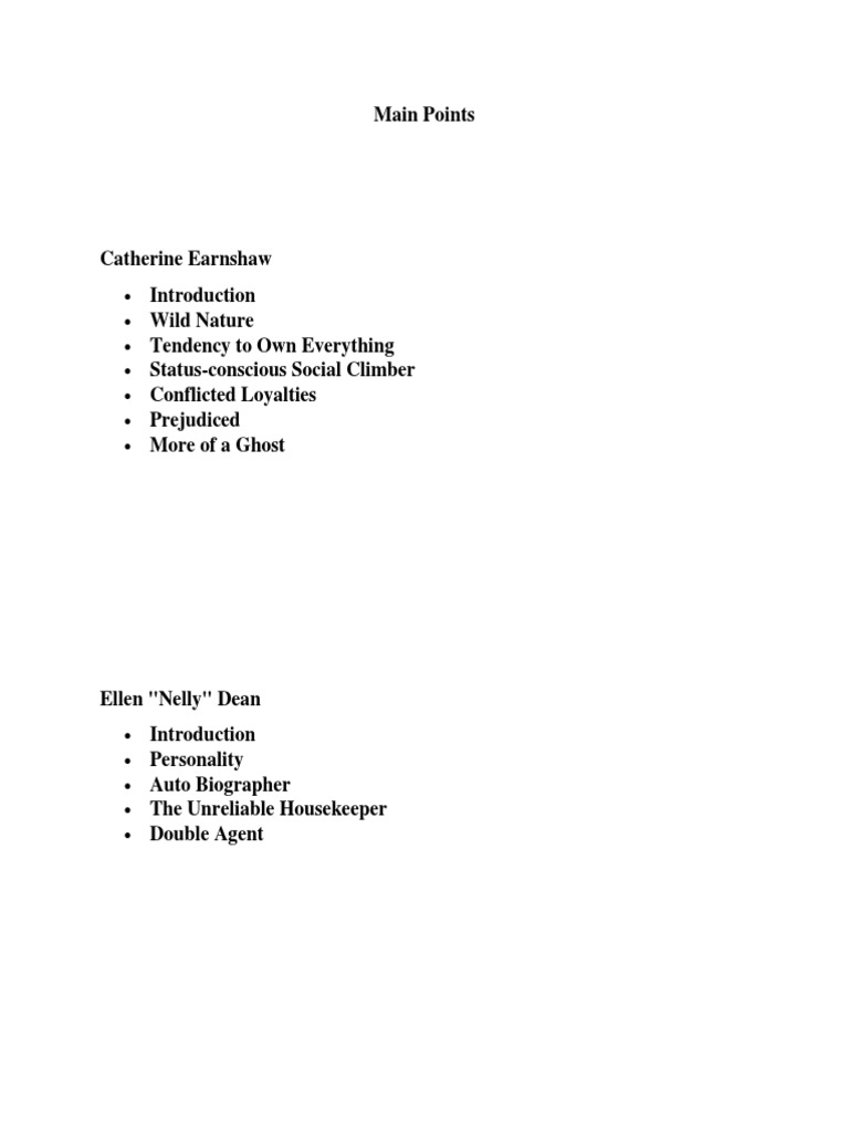 Character Analysisof Wuthering Heights | PDF | Heathcliff (Wuthering ...