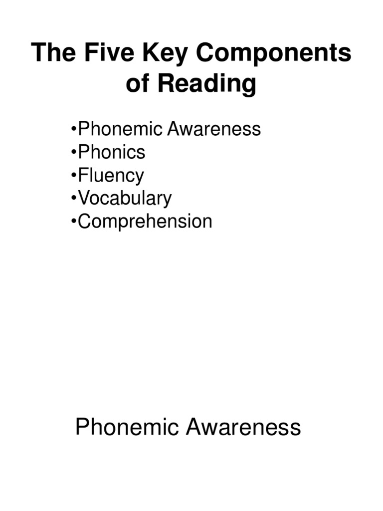Six Components of Reading | PDF | Phonics | Reading Comprehension