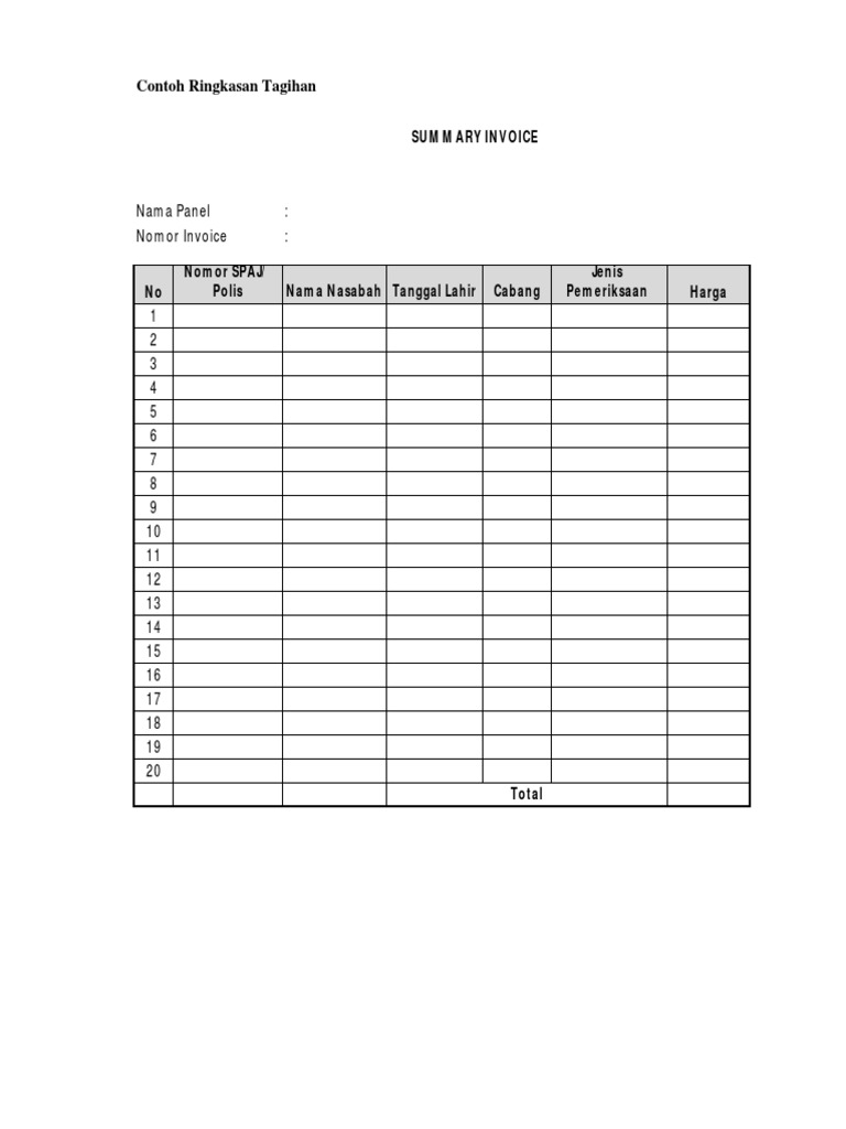 Template Tagihan PDF | PDF