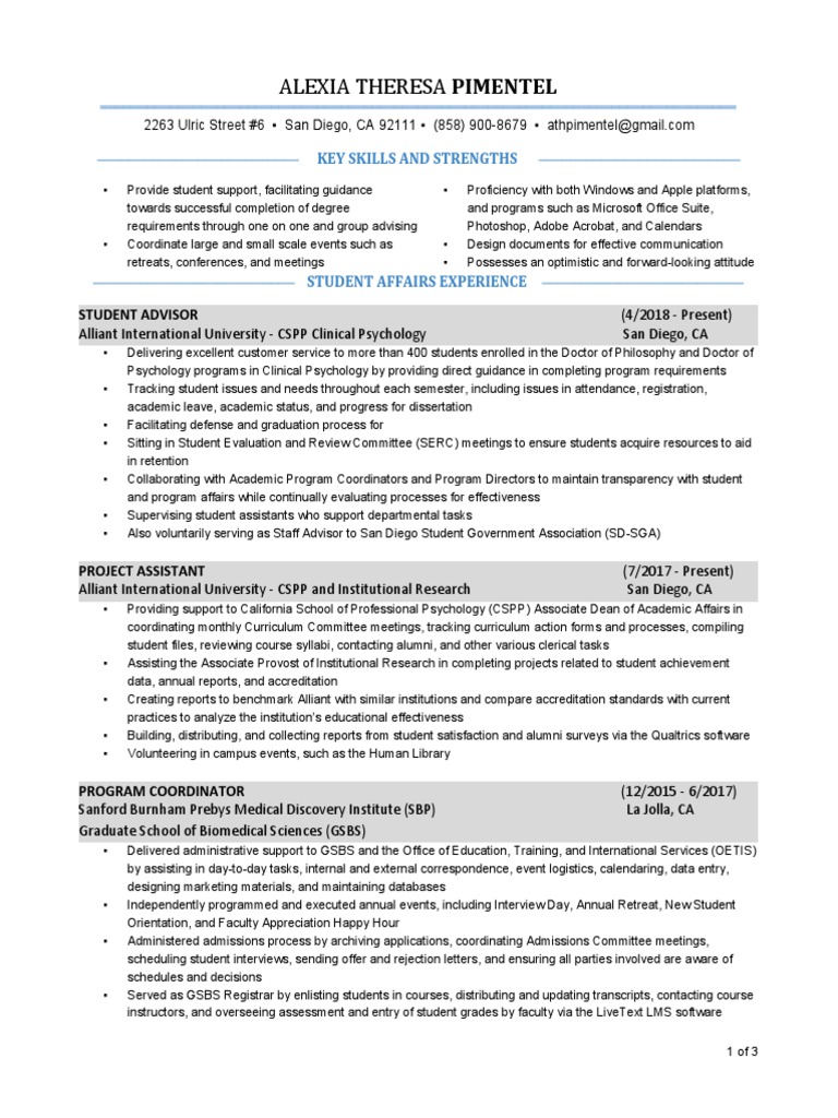 Atp CV 03 | PDF | Student Affairs | Empowerment