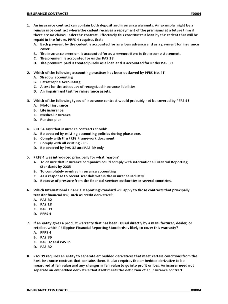 Insurance Contracts | PDF | Derivative (Finance) | Insurance