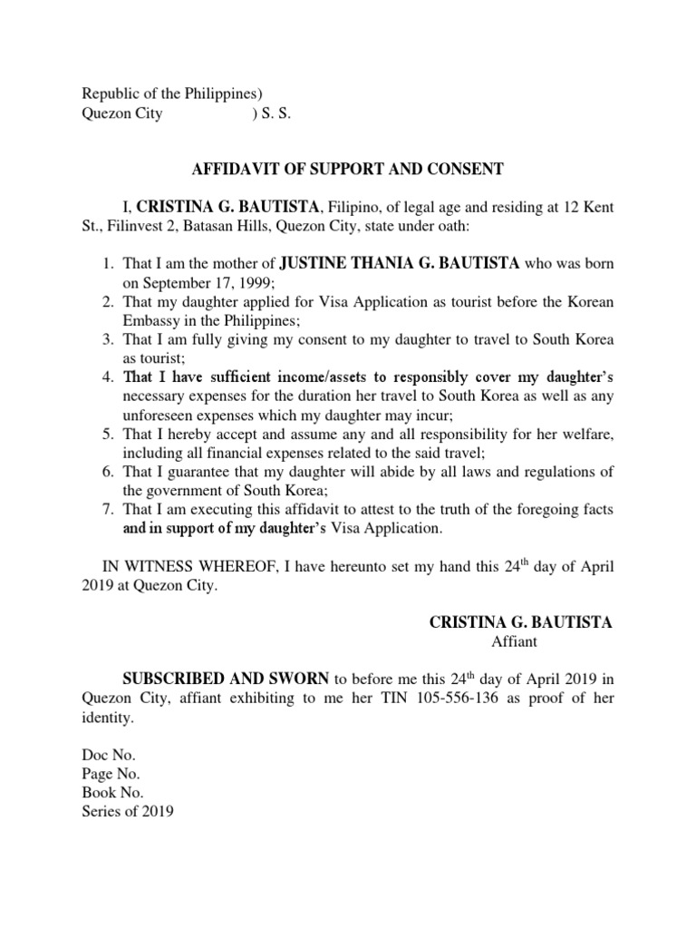 Affidavit of Support | PDF